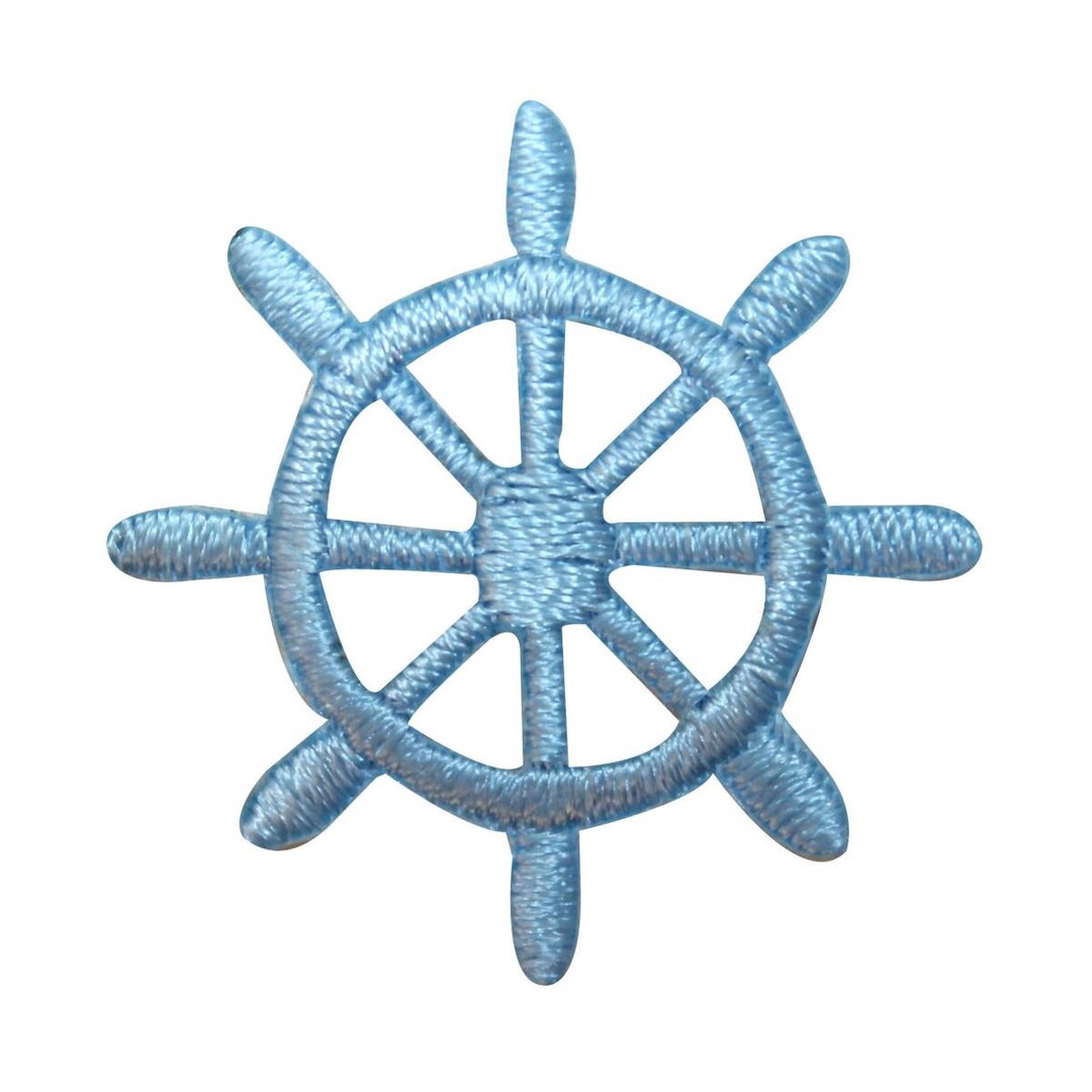 ID 2364B Ship Captain Steering Wheel Patch Boat Embroidered Iron on ...