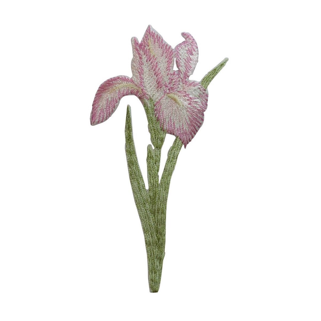 ID 6521 Pink Lily Flower Patch Iris Plant Garden Embroidered Iron on ...