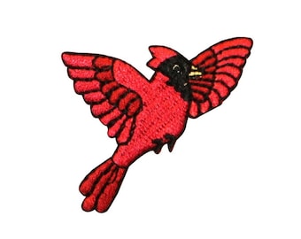 Cardinal Bird Flying Embroidered Patch - Etsy