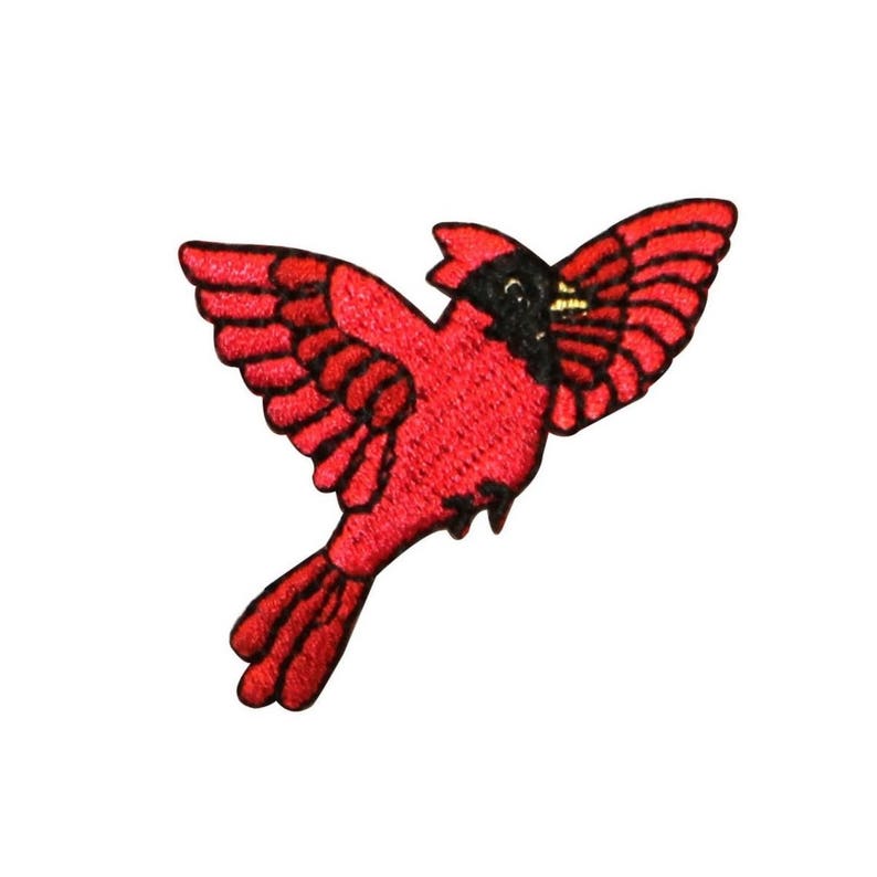 ID 0603 Flying Cardinal Patch Nature Bird Spring Embroidered - Etsy