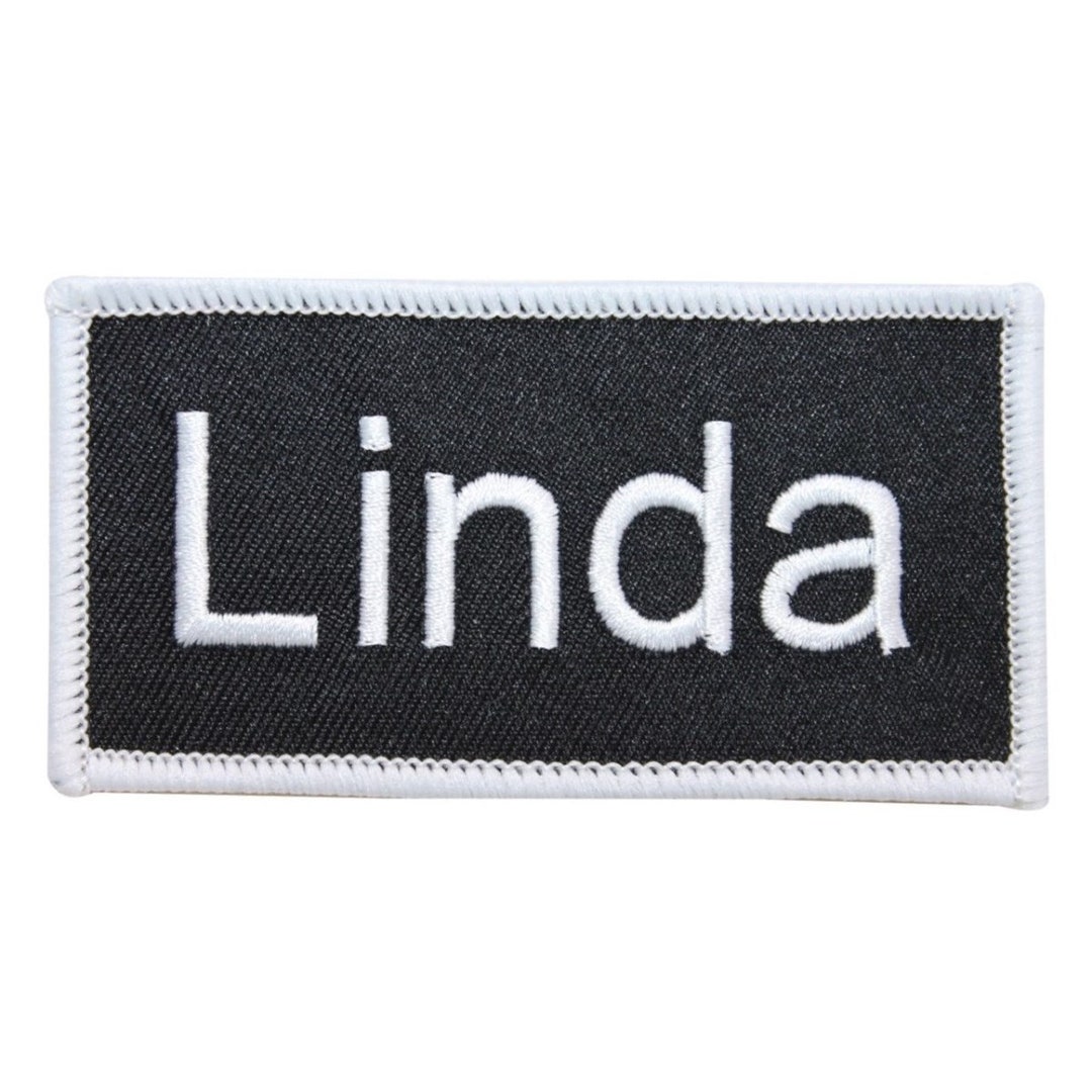 Linda Name Tag Patch Uniform ID Work Shirt Badge Embroidered Iron on ...