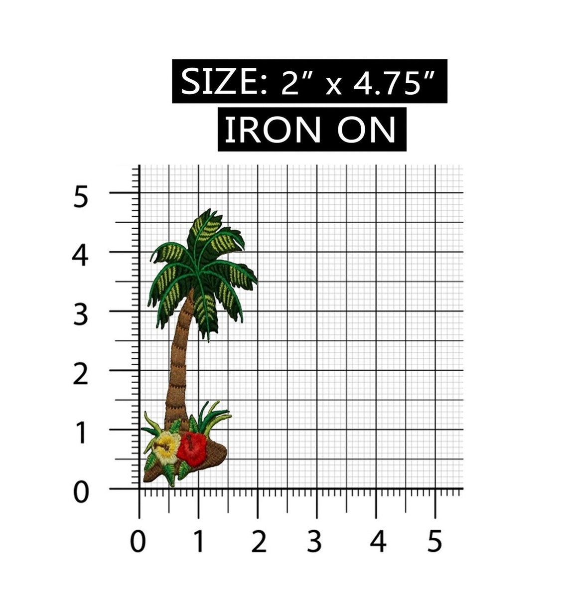 ID 0031 Tropical Palm Tree Patch Flowers Blooming Embroidered - Etsy