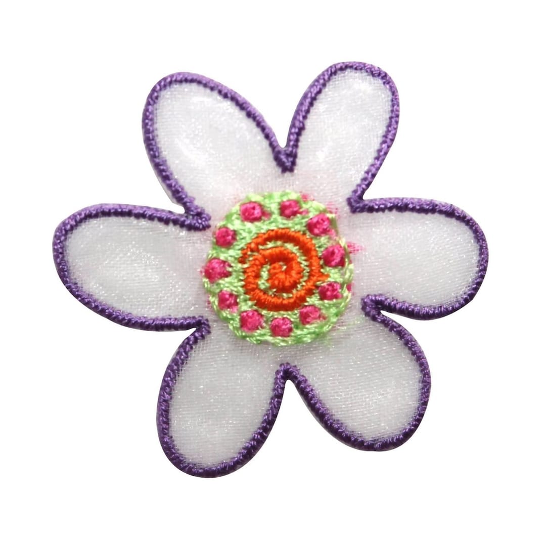 ID 8668 Spiral Center Flower Patch Garden Blossom Embroidered Iron on ...