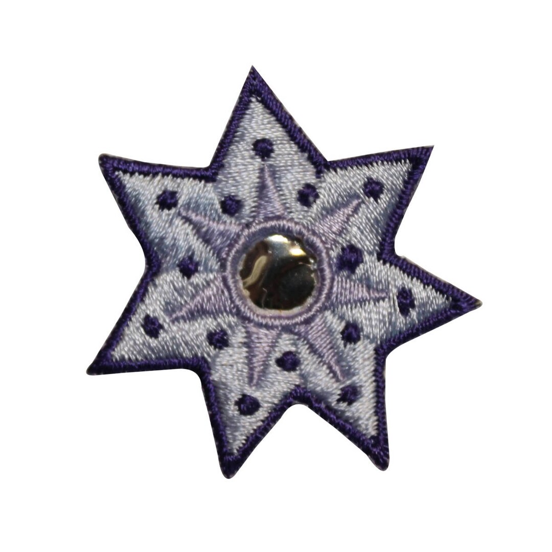 ID 3529 Seven Point Purple Star Patch Reflective Embroidered Iron on ...