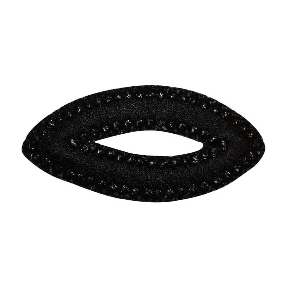 ID 8730 Black Oval Patch Craft Design Loop Shape Embroidered | Etsy