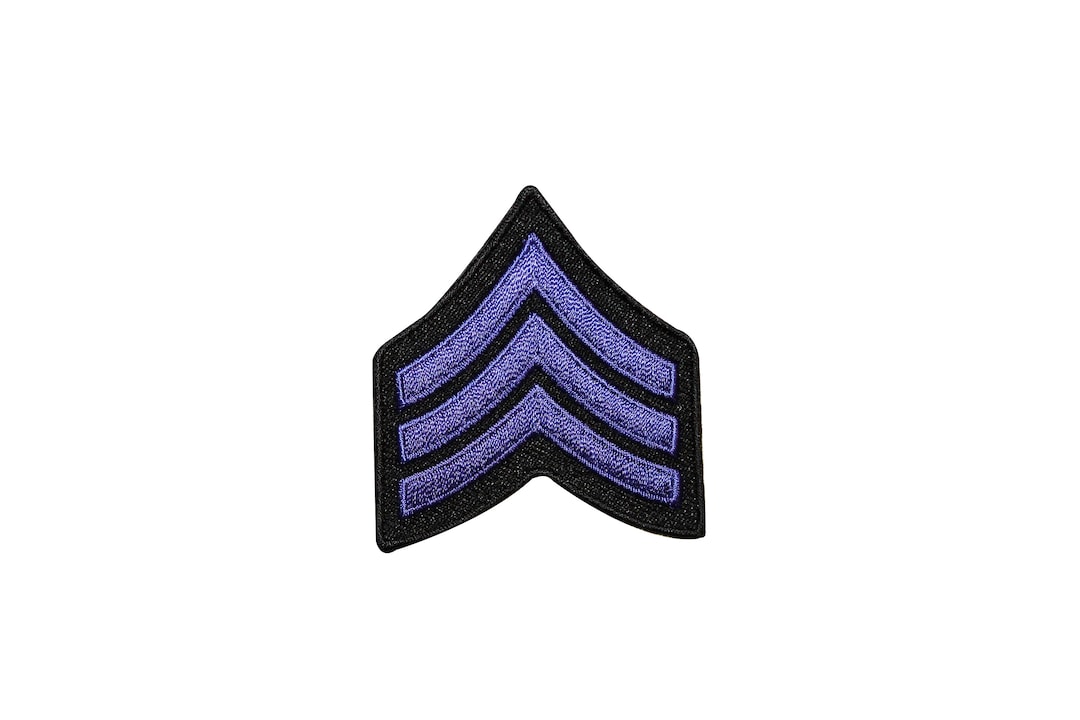 Purple Military Stripes Patch Shape Chevron Embroidered Iron on ...
