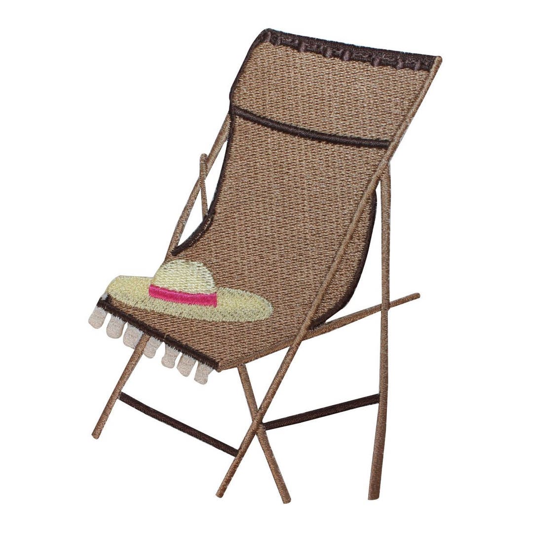 ID 1794B Wicker Beach Chair Patch Beach Vacation Embroidered Iron on ...