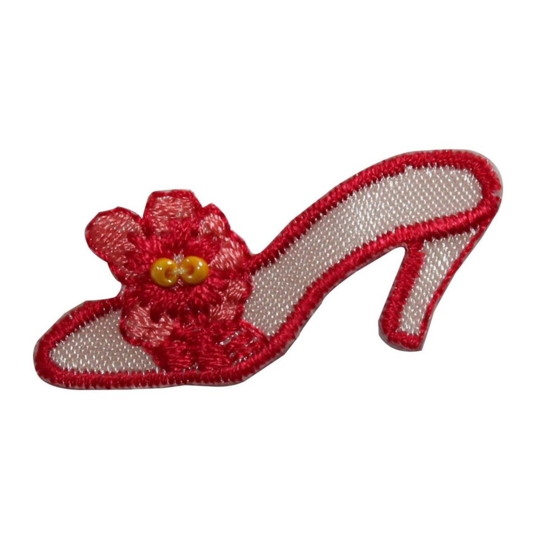 ID 7916 Flower High Heel Shoe Patch Sandal Fashion Embroidered Iron on ...