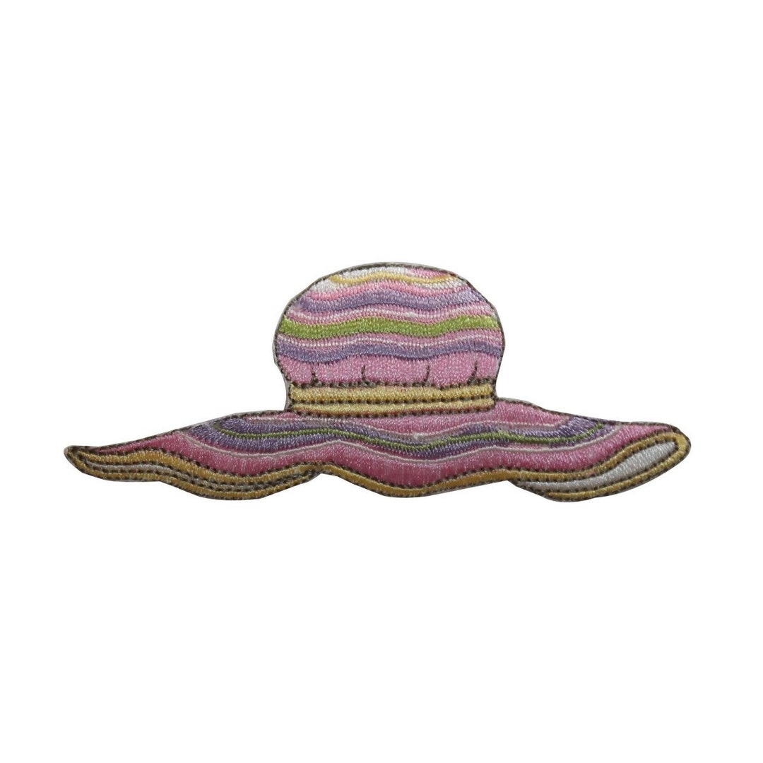 ID 7577 Rainbow Sun Hat Patch Summer Fashion Shade Embroidered Iron on ...