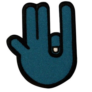 Shocker Hand Gesture Patch Finger Insult Sign Embroidered Iron on ...