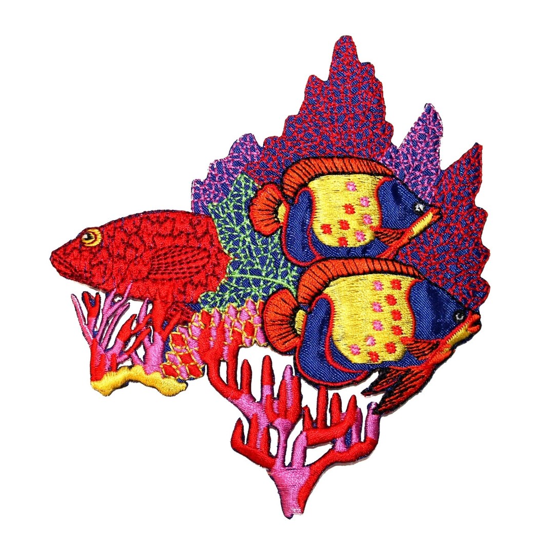 ID 0193 Coral Fish Patch Underwater Ocean Sea Life Embroidered Iron on ...