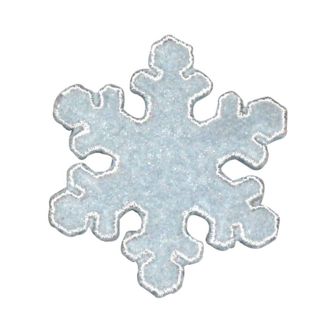 ID 8122 Fuzzy Snowflake Patch Winter Christmas Ice Embroidered Iron on ...
