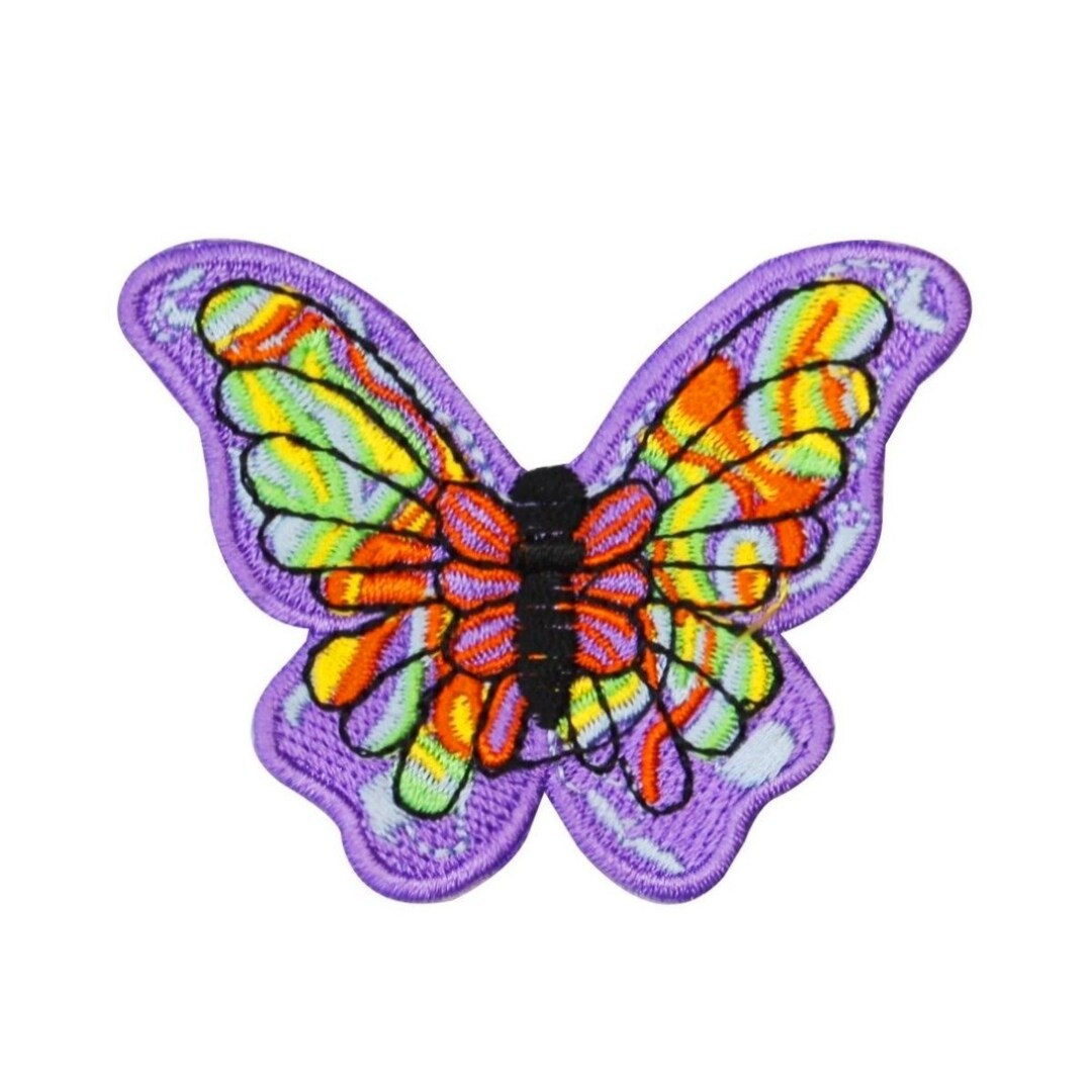 Tie Dye Butterfly Patch Colorful Hippie Bug Craft Embroidered Iron on ...