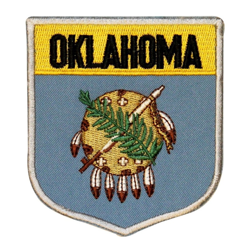 State Flag Shield Oklahoma Patch Badge Travel USA Embroidered Iron on ...