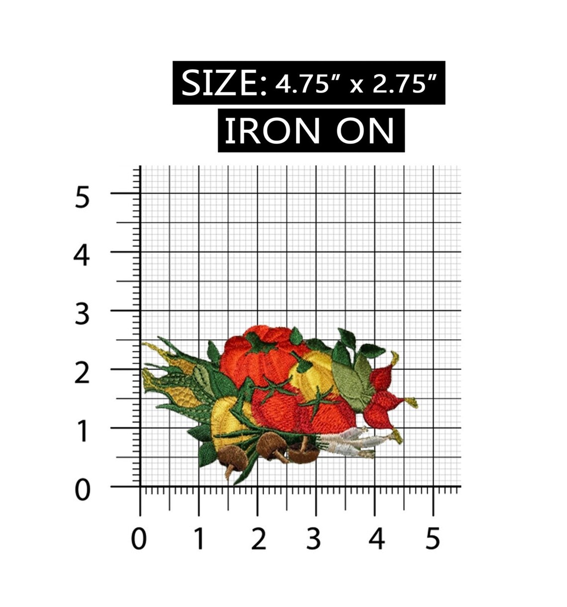 ID 1246 Fall Harvest Fruits Patch Autumn Produce Embroidered Iron on ...