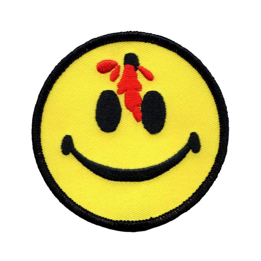 2 Inch Bloody Bullet Smiley Face Patch Gunshot Happy Smile Iron on ...