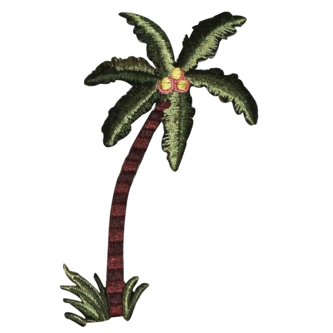 ID 0042 Tropical Palm Tree Patch Beach Ocean Trees Embroidered Iron on ...