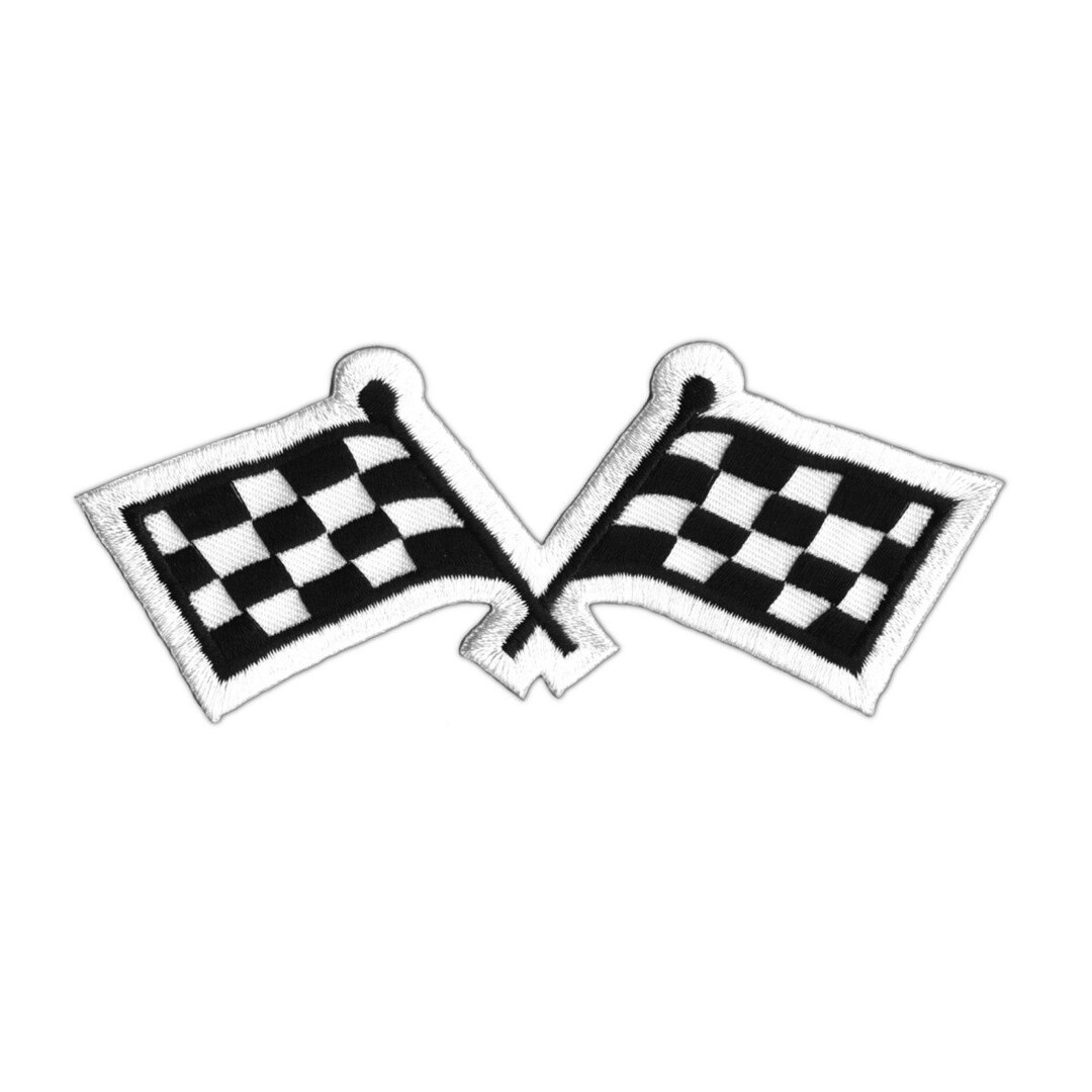 2 Inch Checkered Racing Flag Patch Race Win First Embroidered Iron on ...