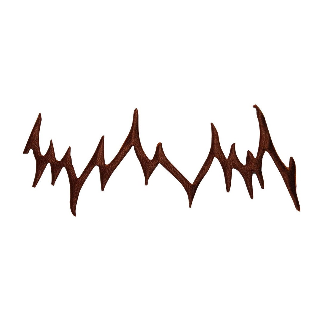 ID 7250 Abstract Brown Wave Squiggle Pattern Iron On Embroidered Patch ...