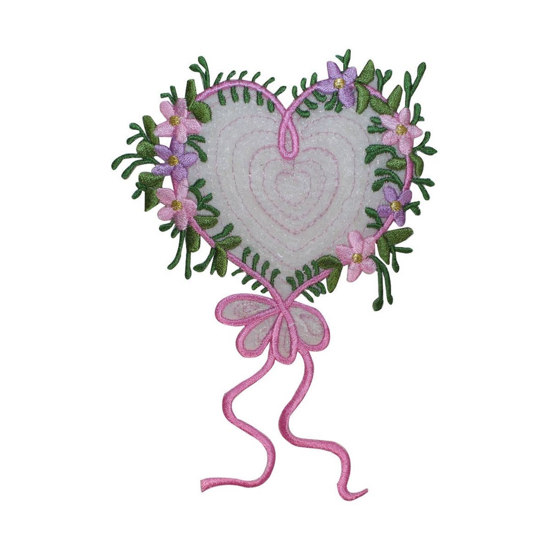 ID 3214 Floral Heart String Patch Valentine Love Embroidered Iron on ...