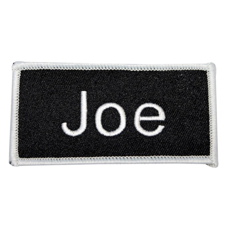 Joe Name Tag Patch Uniform ID Work Shirt Badge Embroidered | Etsy