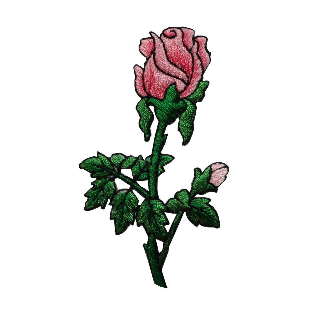 ID 6181 Pink Rose Bush Patch Flower Garden Love Embroidered Iron on ...