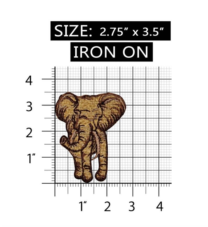 ID 0698 Asian Elephant Walking Patch Wild Life Zoo Embroidered Iron on ...