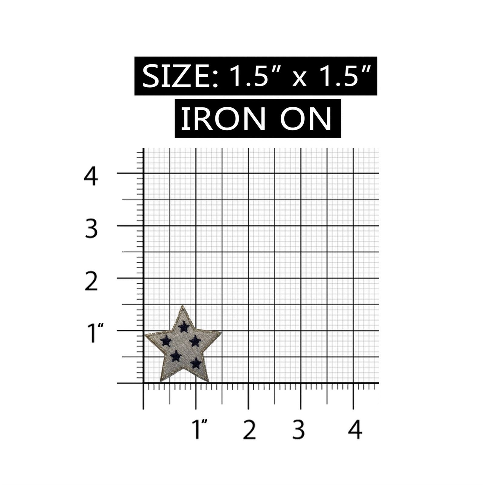 ID 3463B Patriotic Spotted Star Patch American Craft Embroidered Ironon ...