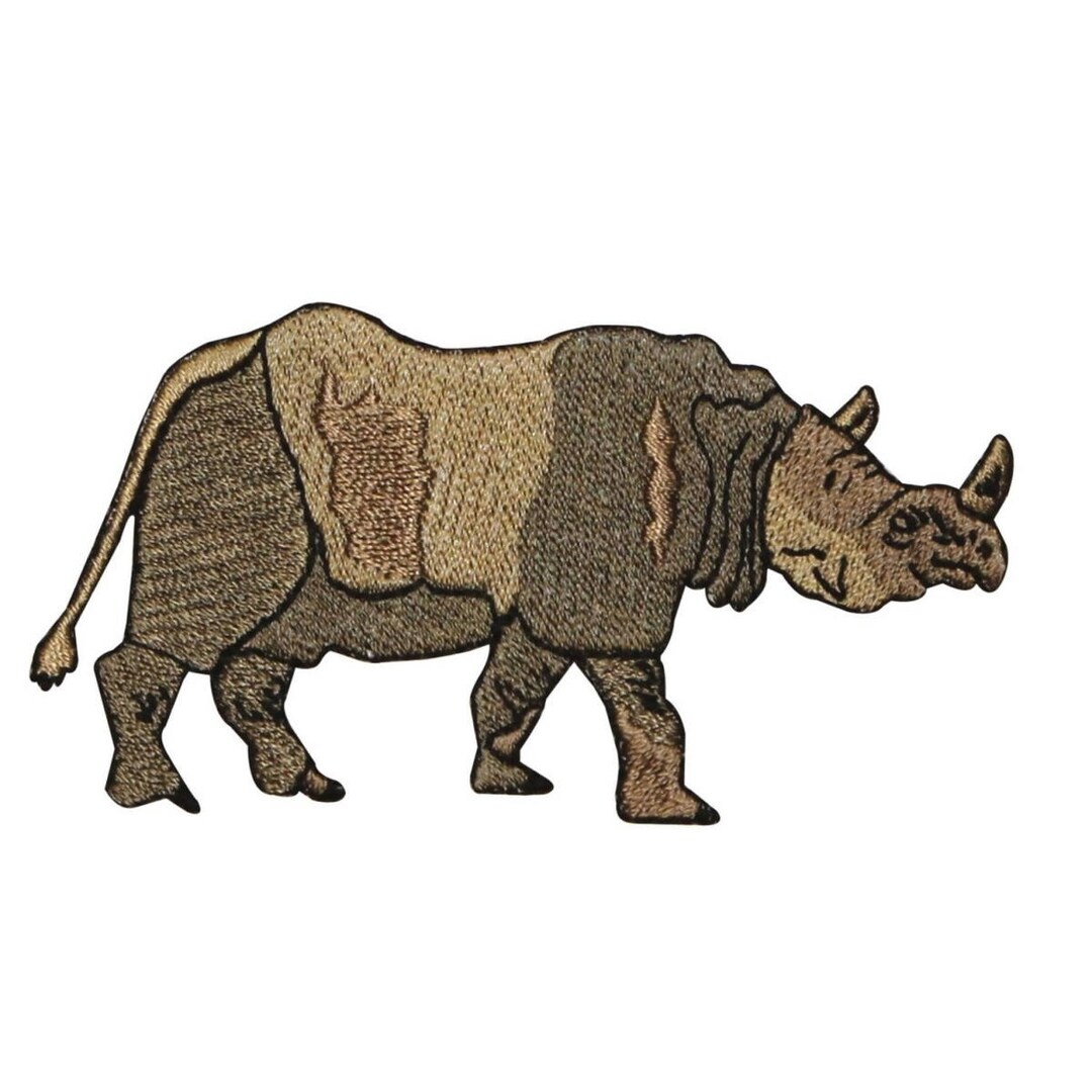ID 0692 Wild Rhinoceros Patch African Rhino Safari Embroidered Iron on ...