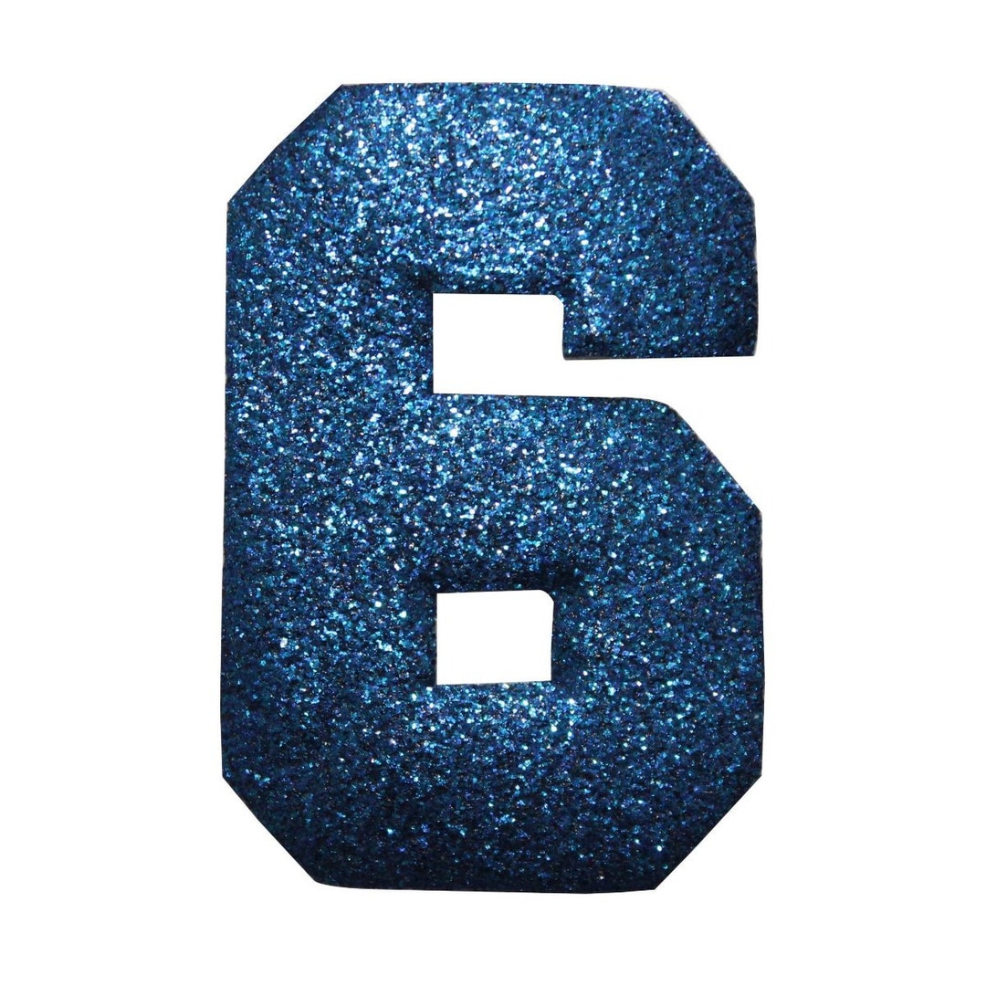 ID 8636 Shiny Number 6 Six Patch Glitter Metallic Symbol Iron on ...