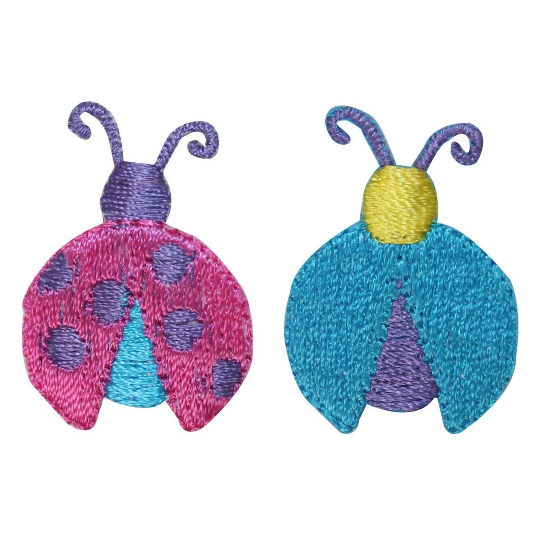 ID 1612AB Set of 2 Cute Ladybug Patches Insect Bug Embroidered Iron on ...