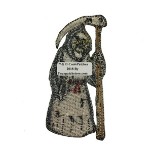 ID 0886 Grim Reaper Patch Halloween Angel of Death Embroidered Iron on ...
