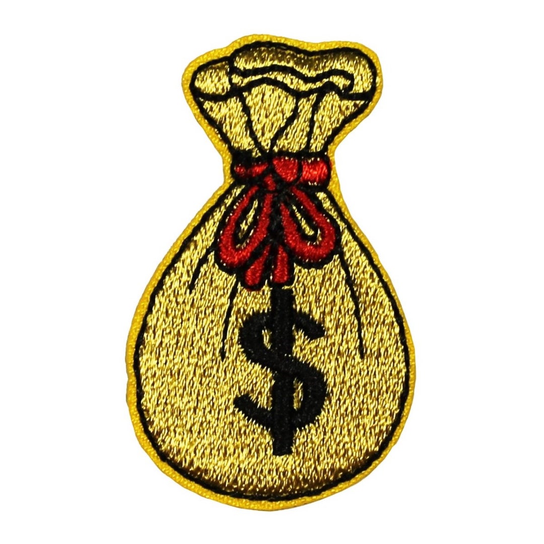 ID 0076C Bag of Money Patch Winning Pouch Jackpot Embroidered Iron on ...