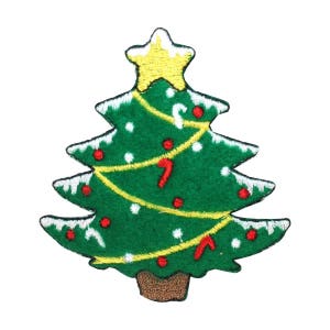 ID 8052 Christmas Tree Felt Patch Holiday Decorate Embroidered Iron on ...