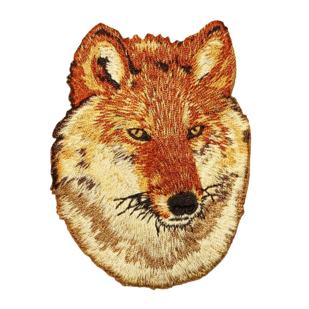 Red Wolf Face Patch Coyote Wild Animal Head Nature Embroidered Iron on ...