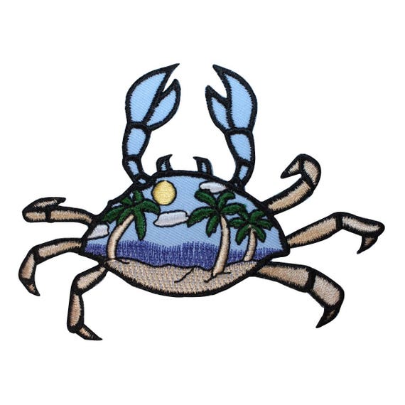 ID 1699 Beach Scene Crab Patch Ocean View Craft Embroidered | Etsy