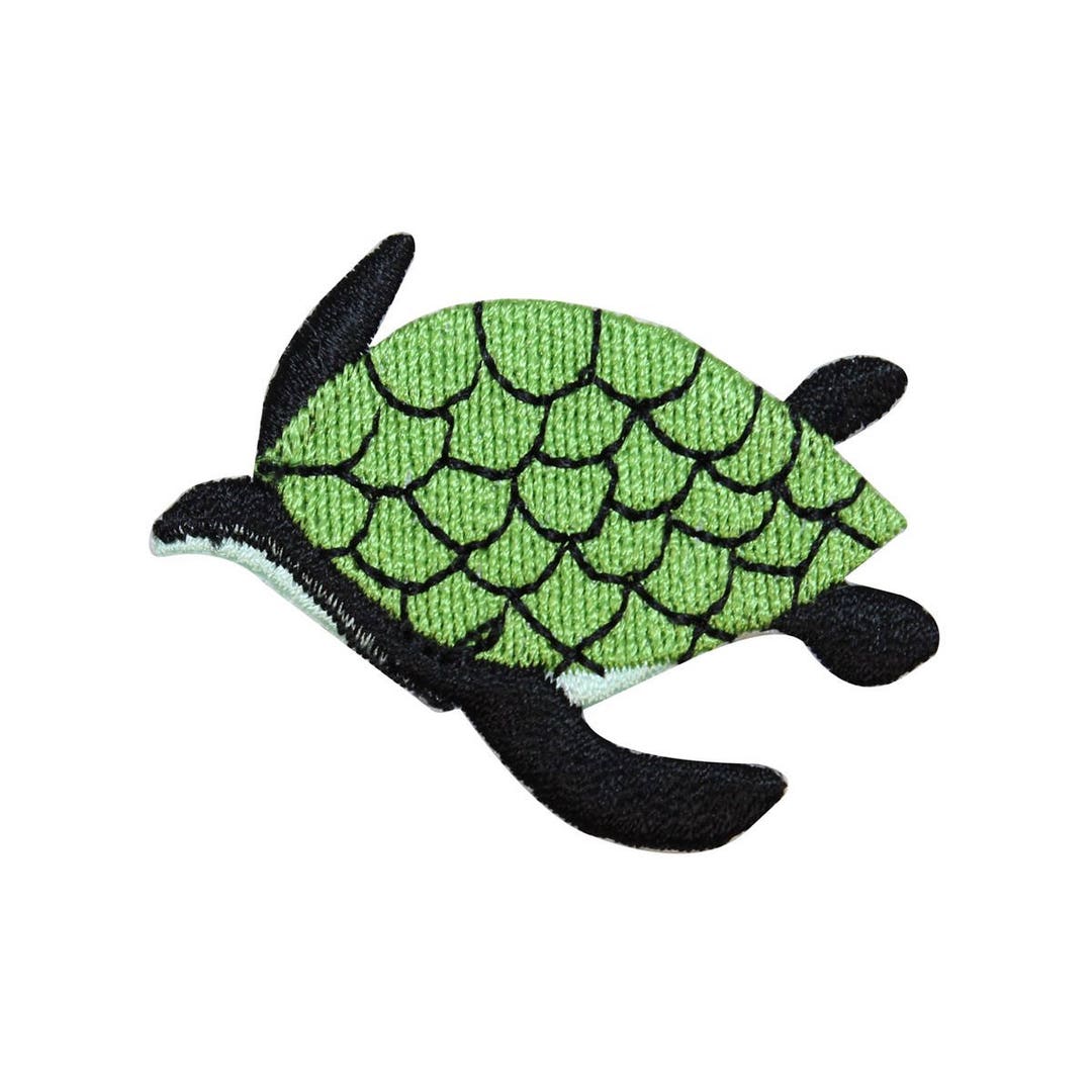ID 0728C Sea Turtle Swimming Patch Ocean Life Embroidered Iron on ...
