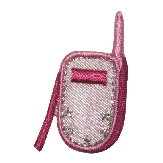 ID 8440 Pink Flip Phone Patch Cell Mobile Fashion Embroidered | Etsy