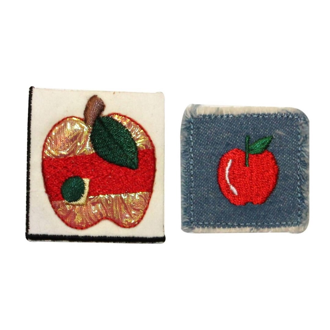 ID 1229AB Set of 2 Apple Craft Patches Tree Fruit Embroidered Iron on ...