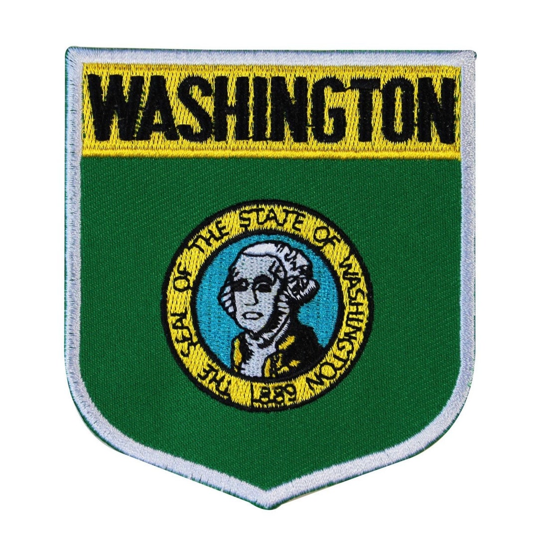 State Flag Shield Washington Patch Badge Travel USA Embroidered Iron on ...