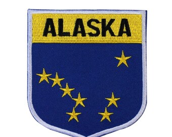 ALASKA STATE Flag PATCH Iron-on Embroidered Applique Top - Etsy
