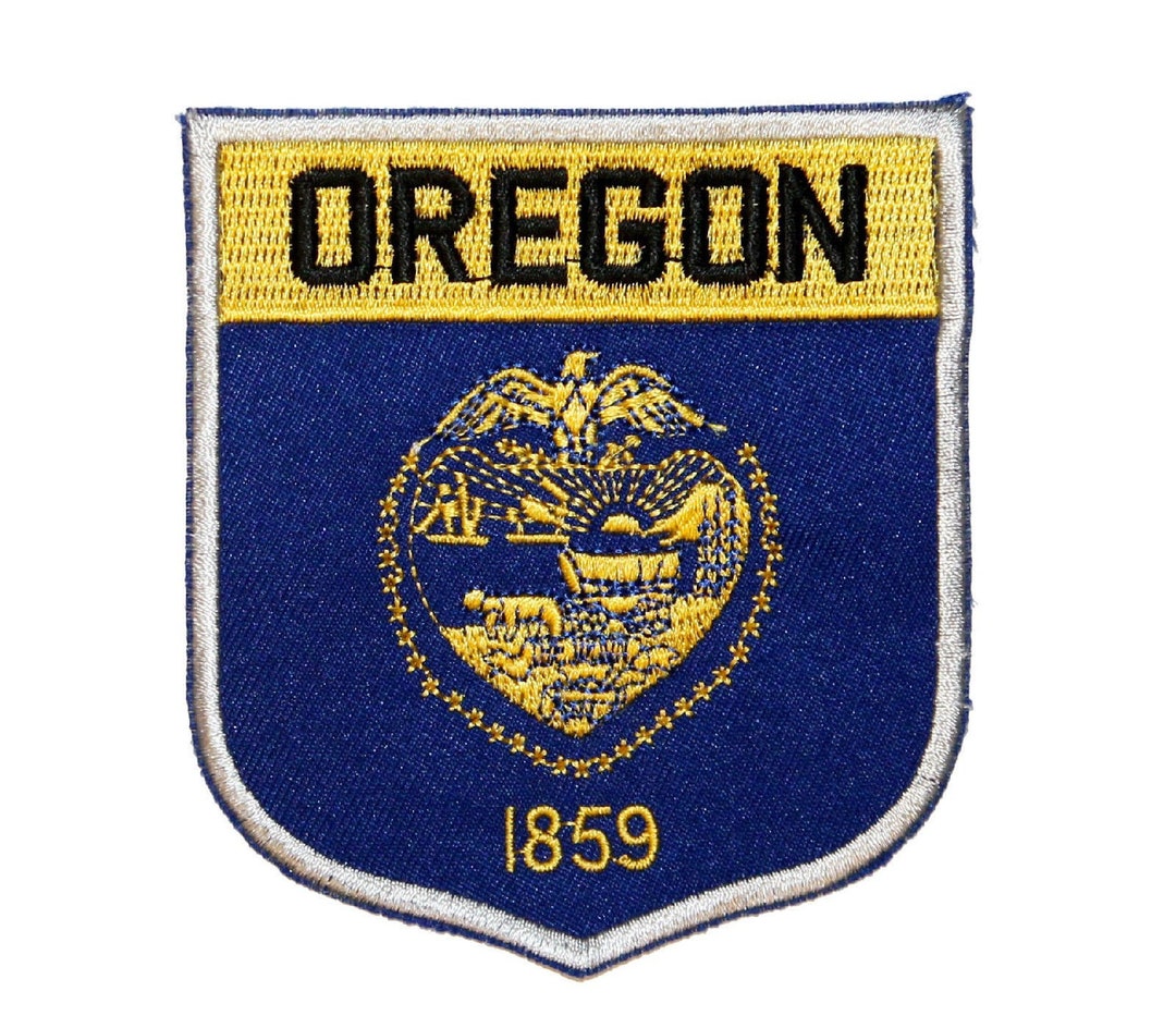 State Flag Shield Oregon Patch Badge Travel USA Embroidered Iron on ...