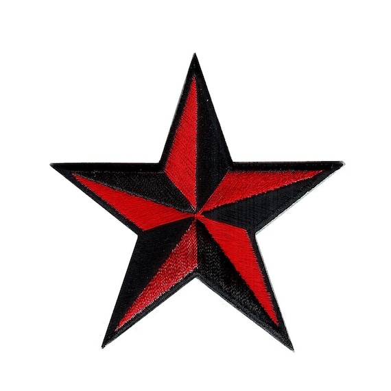 3 INCH Red Black Nautical Star Patch Compass Symbol - Etsy