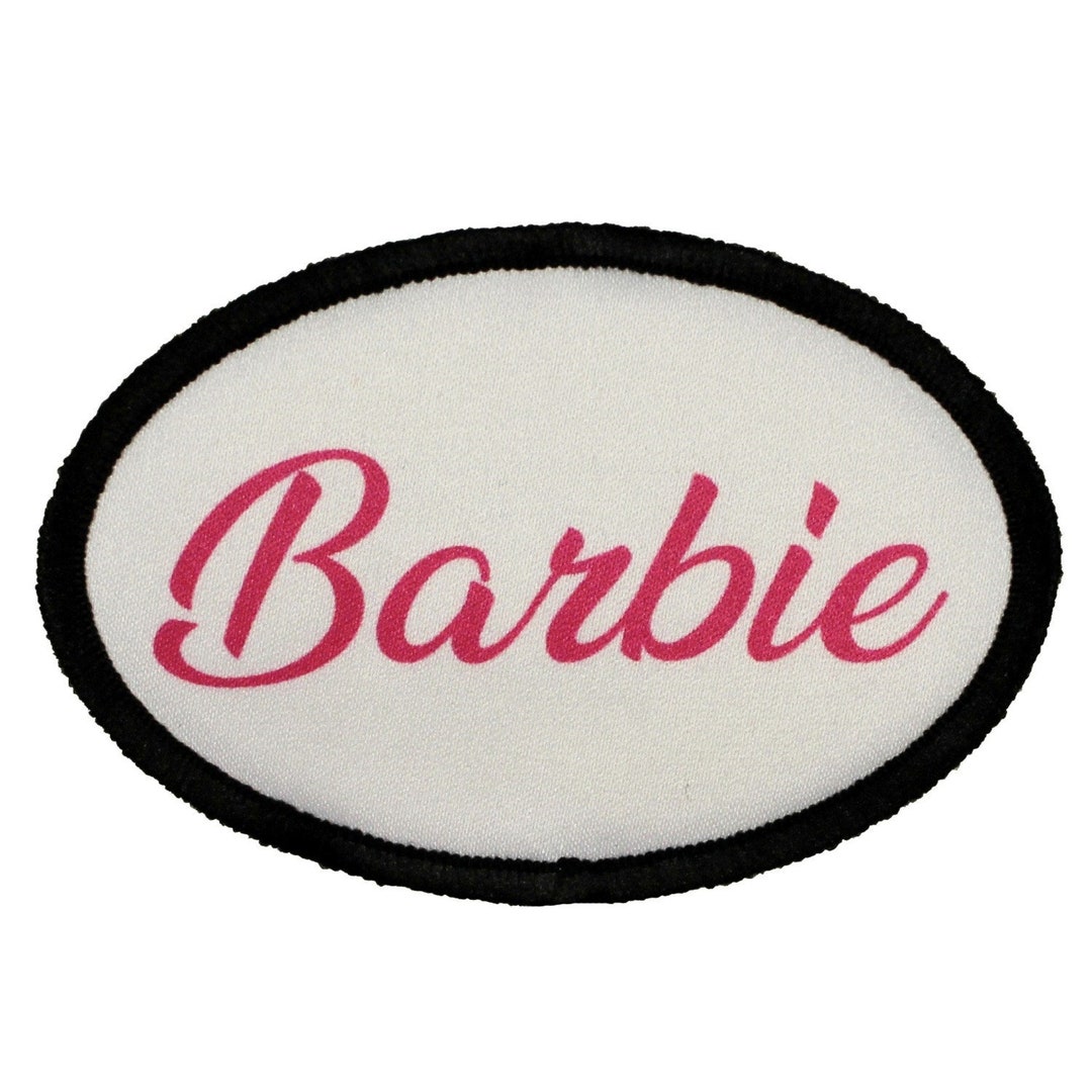 Barbie Name Tag Patch Costume Girl Badge Sign Dye Sublimation Iron on ...