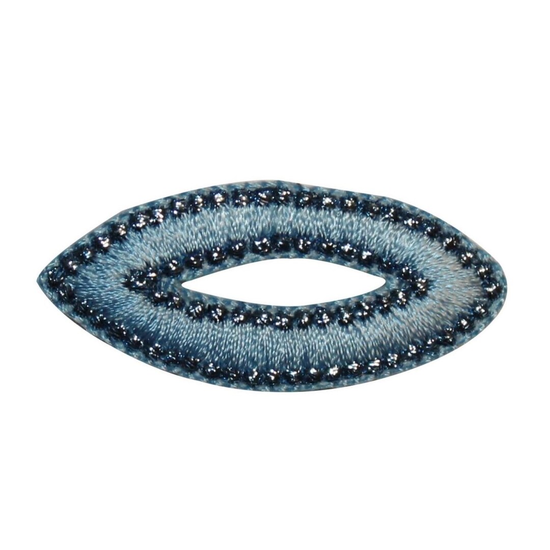 ID 8726 Blue Oval Patch Craft Design Loop Shape Embroidered Iron on ...