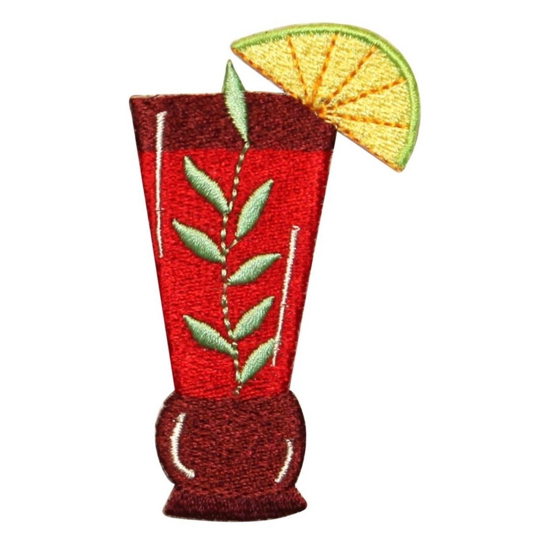 ID 1159 Cocktail in Tall Glass Patch Vacation Bar Embroidered Iron on ...