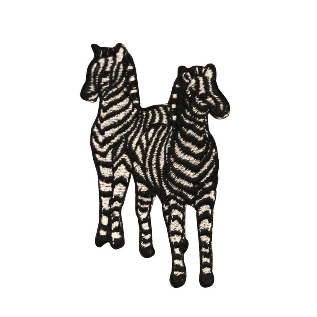 ID 0633 Pair of Zebra Patch Mates African Safari Embroidered Iron on ...