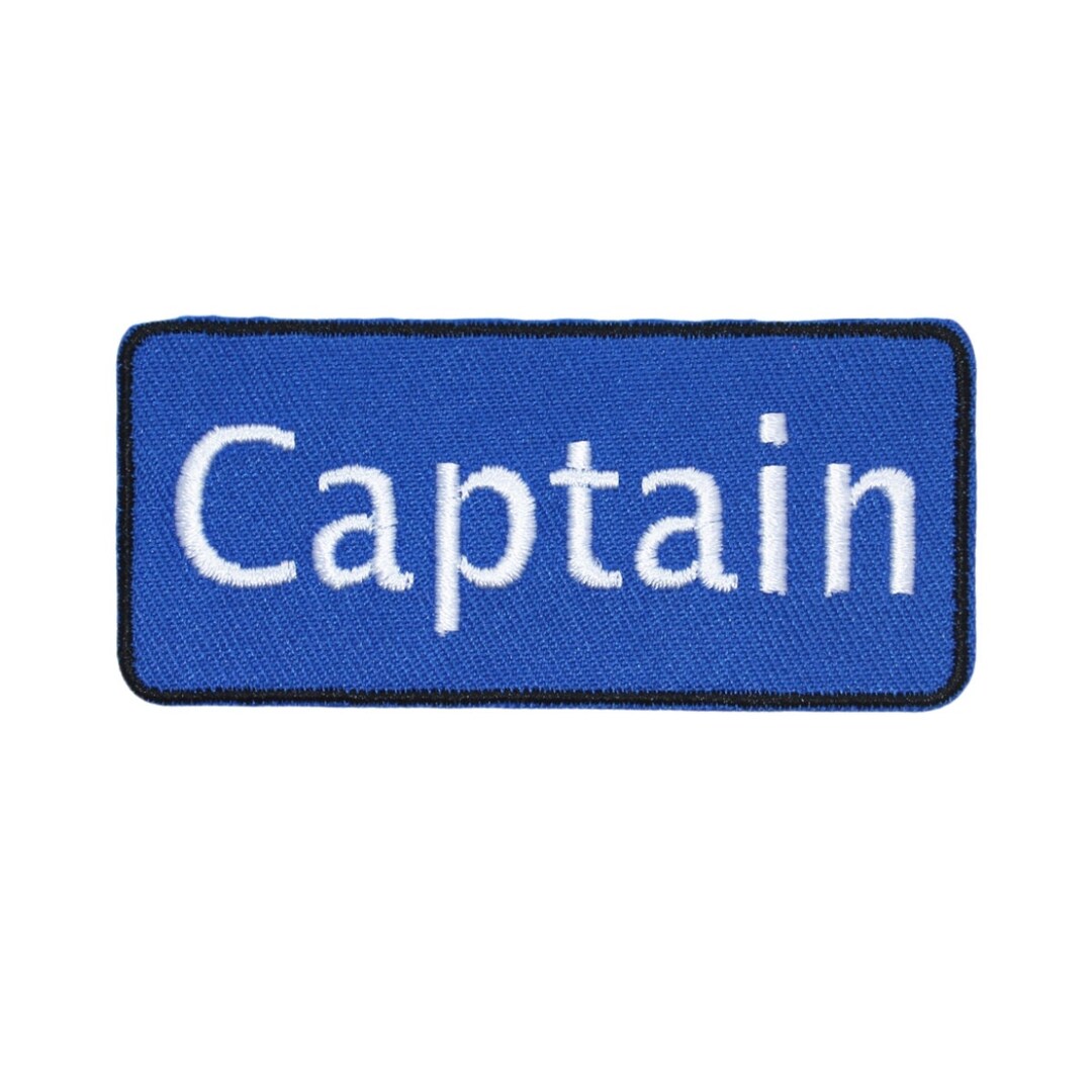 Blue Team Captain Name Tag Patch Sports Clubs Lead Embroidered Iron on ...