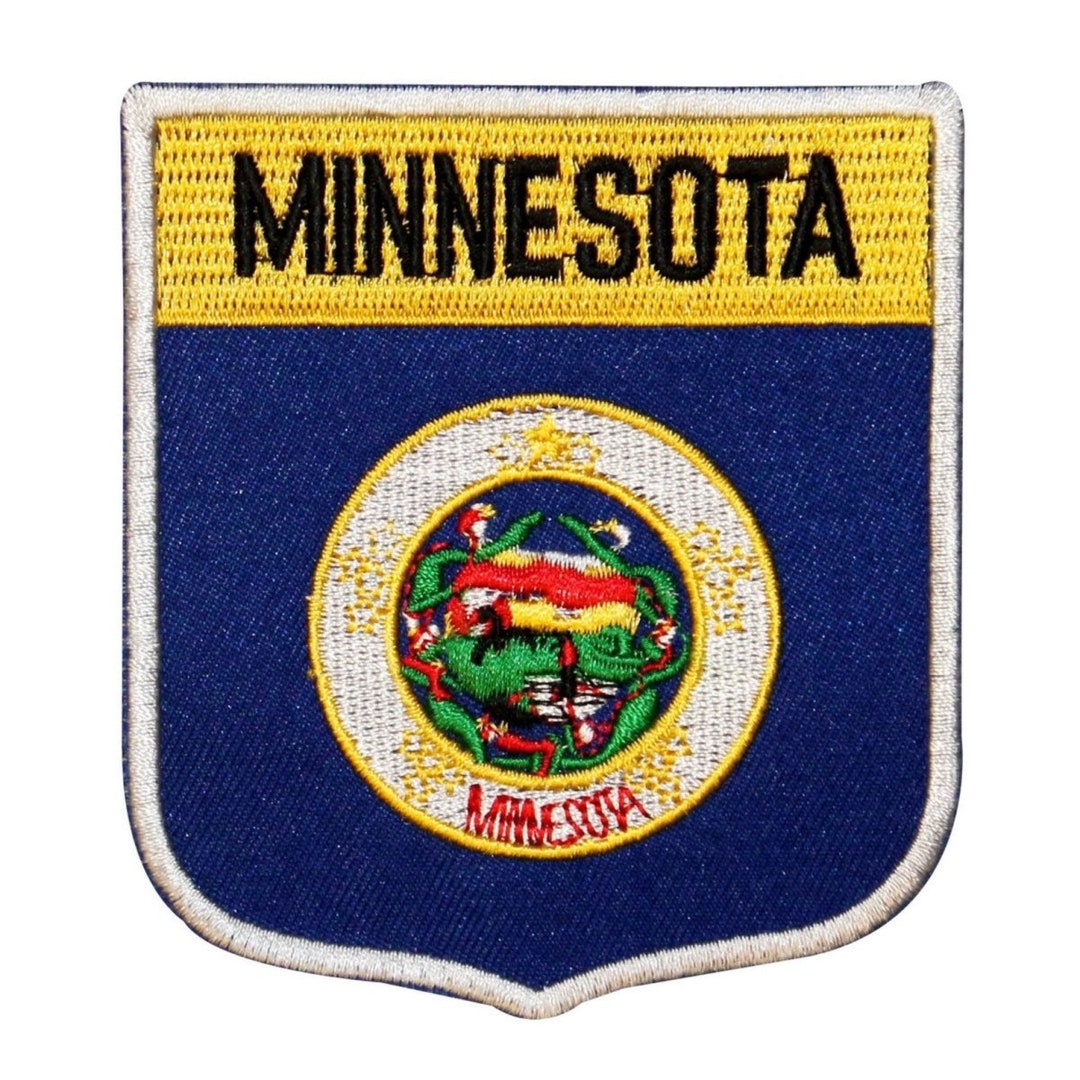 State Flag Shield Minnesota Patch Badge Travel USA Embroidered Iron on ...