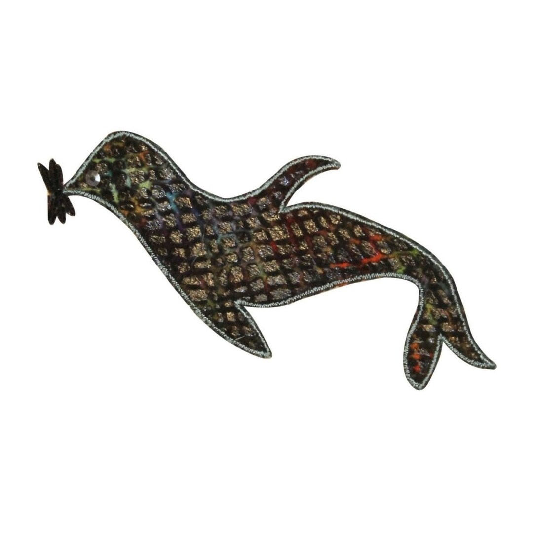 ID 0312 Seal Sea Lion Patch Ocean Swimming Mammal Embroidered Iron on ...